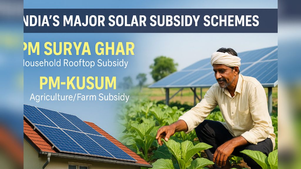 India’s Major Solar Subsidy Schemes: PM Surya Ghar & PM-KUSUM – What’s ...